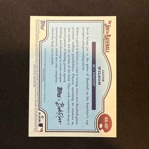 2025 Topps X Bob Ross the Joy of Baseball - Jacob Wilson #88-SP | eBay