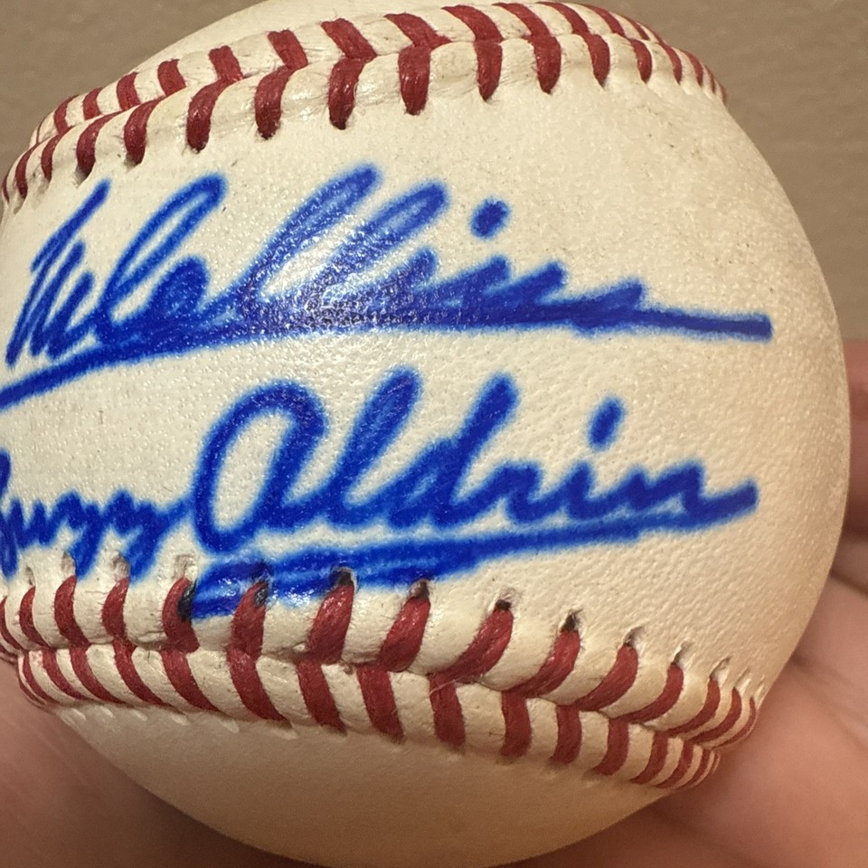 Autographed Signed Neil Armstrong Michael Collins Buzz Aldrin Baseball ...