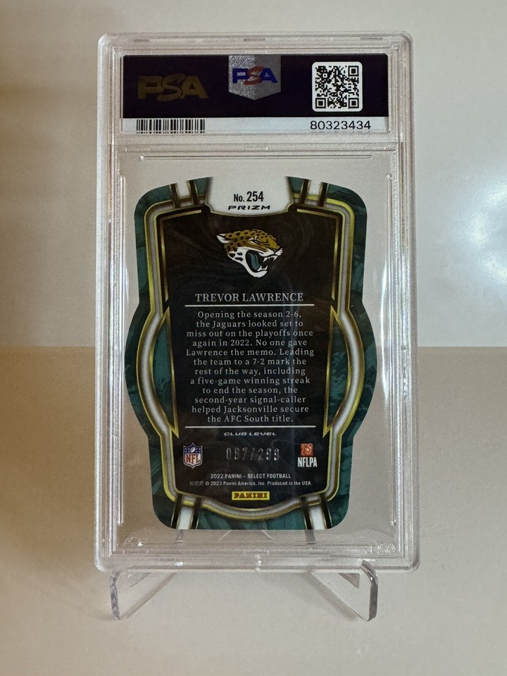2022 Select Trevor Lawrence D/C Neon Green Prizm #254, PSA 9, 87/299 | eBay