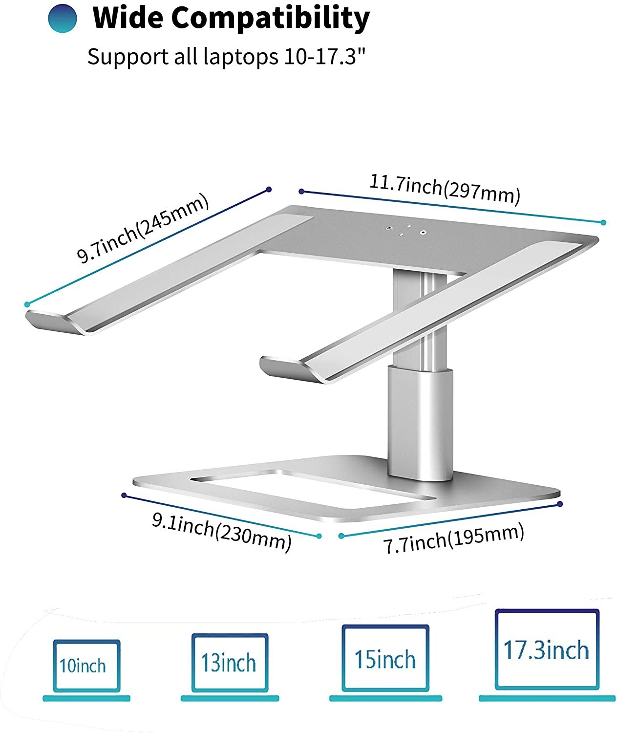 Soundance Adjustable Laptop Stand for Desk, Computer Stand, Ergonomic ...