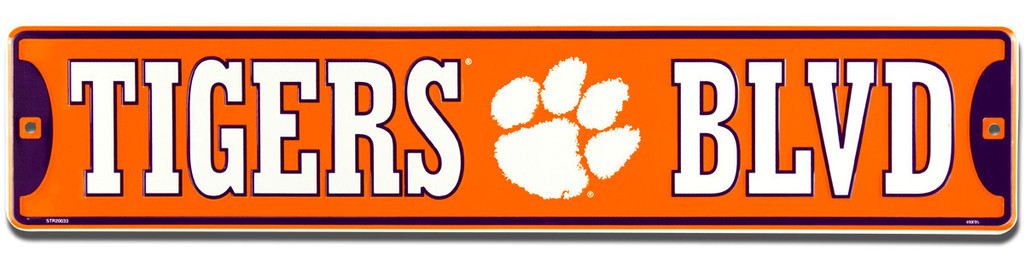 CLEMSON TIGERS METAL STREET SIGN 24" X 5" TIGERS BLVD BOULEVARD ...