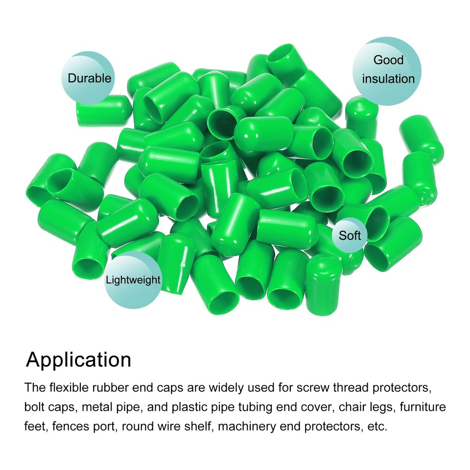 50pcs 12mm Rubber End Caps Cover PVC Vinyl Bolt Screw Thread Protector ...