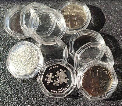 50P COIN CAPSULES DIRECT FIT CLEAR CASES FOR 50 PENCE UK STOCK | eBay UK