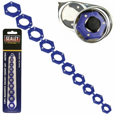 Sealey Premier 10pc Metric Magnetic Socket Insert Set Standard Deep ...