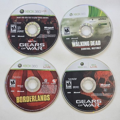 Microsoft Xbox 360 Game Lot Of 4 Disc Only Borderlands Walking Dead ...
