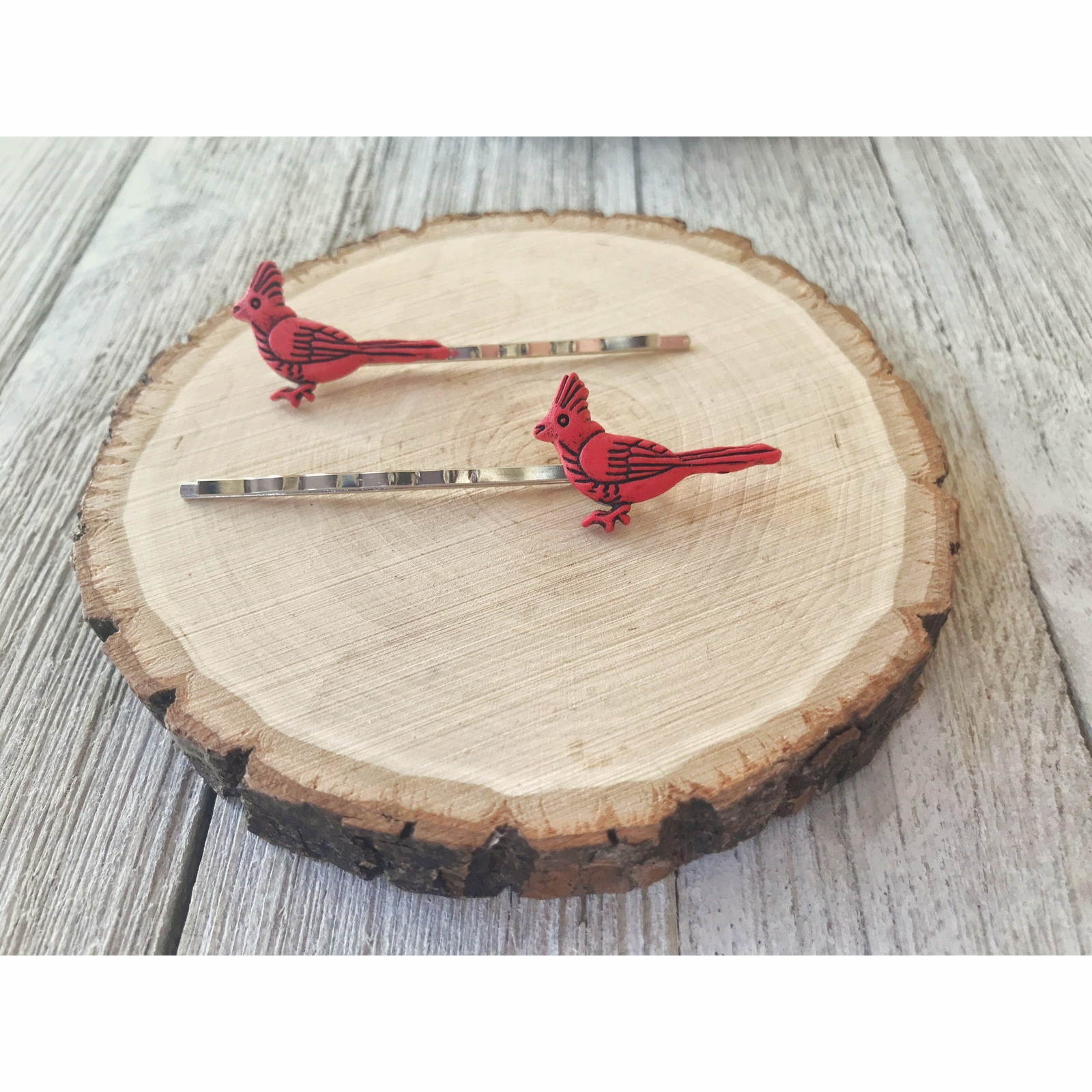 Red Cardinals Hair Pins, Bird Hair Pins, Womens Hair Clips, Cardinal ...