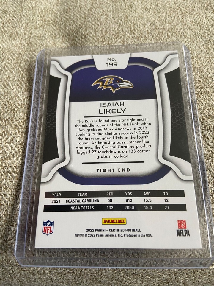 2022 Panini Certified Football Isaiah Likely Rookie 284/399 | eBay