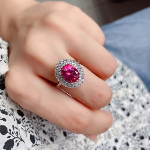 2Ct Oval Cut CZ Ruby Delicate Double Halo Engagement Ring 14K White Gold Plated | eBay
