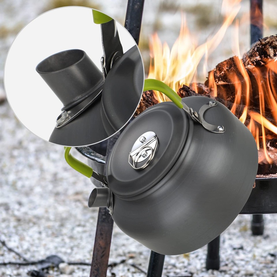 Camping Cookware Mess Kit Stove Pot Pan Cook Set Backpacking Outdoor ...