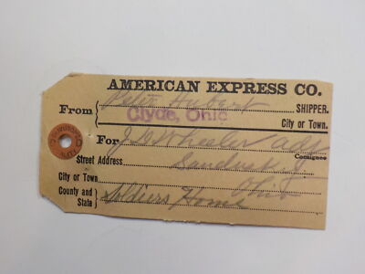 Civil War Tag 39th Ohio Volunteers American Express Soldiers Home ...