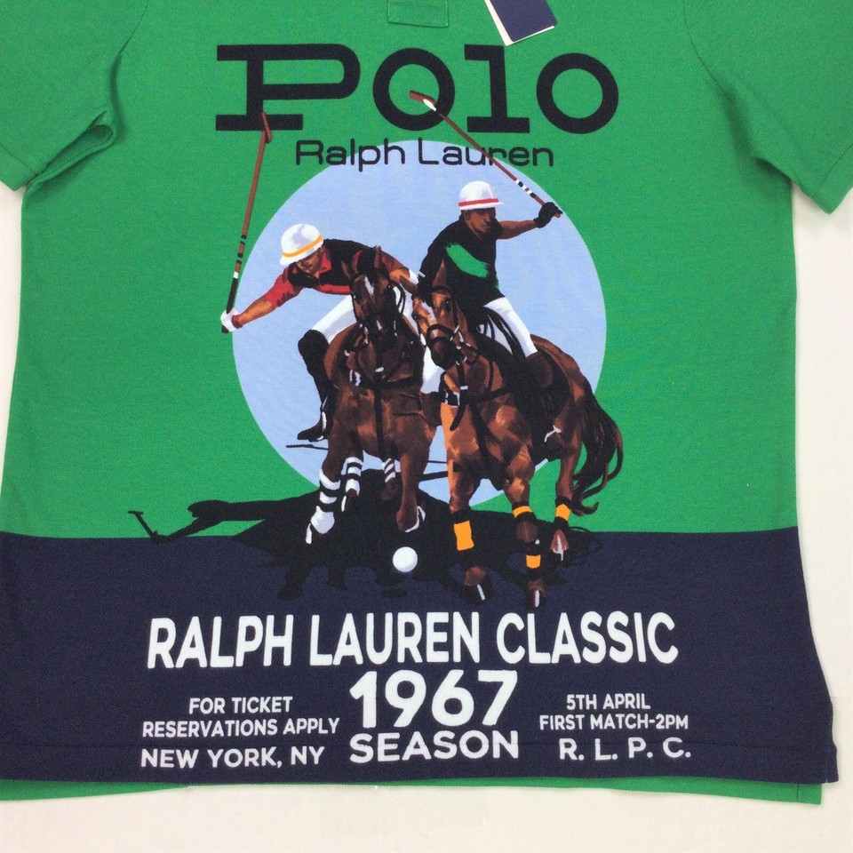 Polo Ralph Lauren VTG Classic Polo Player Horse Riding Graphic Mesh ...