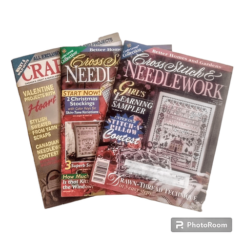 3 Vintage Canadian Craft Magazines Cross Stitch & Needlework 97 Crafts ...