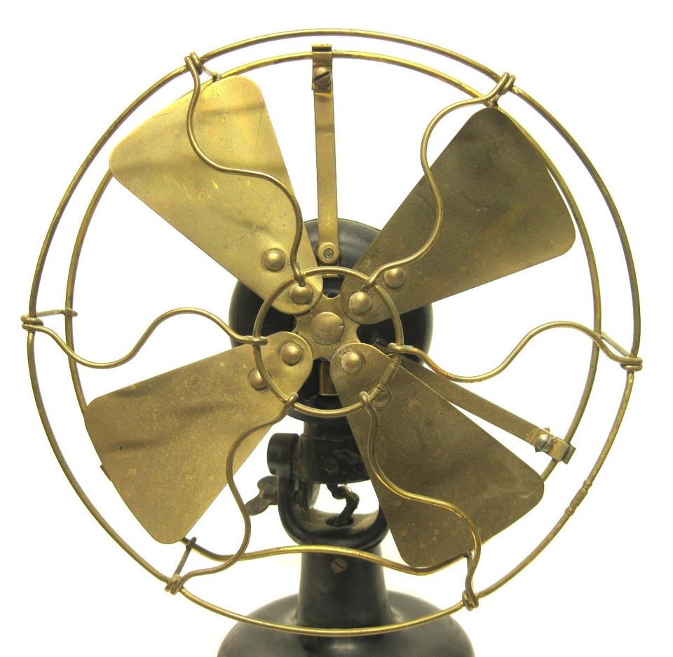 Antique EARLY Peerless 8" Tab Foot Brass Blade + Cage Electric Fan ...