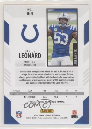 2021 Score Lava /575 Shaquille Leonard Darius Leonard #164 | eBay