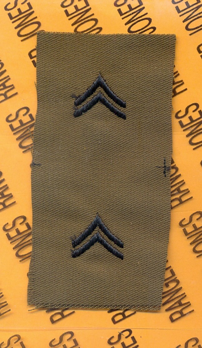 US Army Enlisted CORPORAL CPL E-4 OD Green & Black rank patch set | eBay