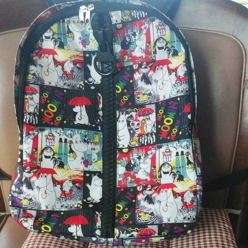 Moomin Backpack Rucksack bag Illustration pattern (No tag) Lovely Super ...