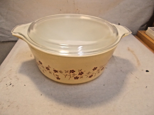 Pyrex 475-B Trailing Flowers Cinderella 2.5 Qt Casserole Dish Bowl w ...