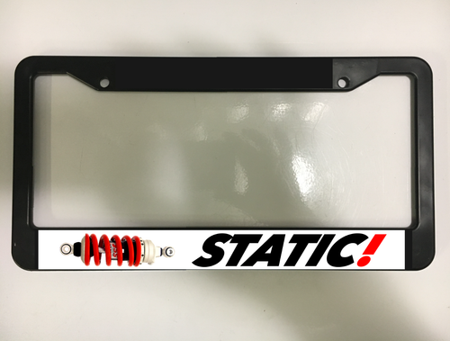 STATIC LOWERED LOW SLAMMED JDM DRIFT TUNER SHOCK Black License Plate Frame