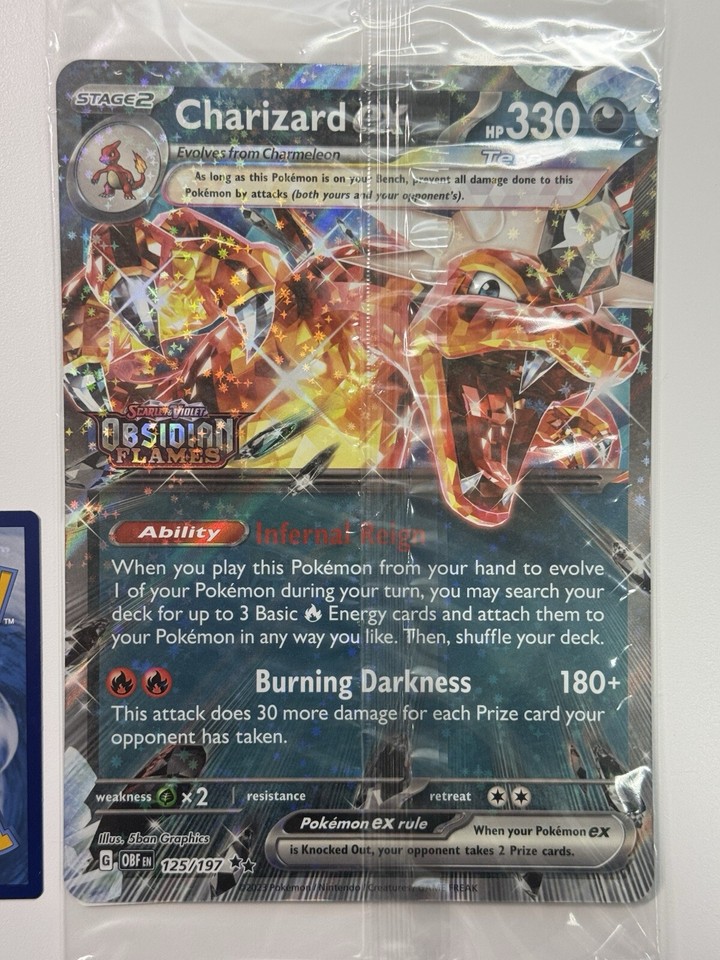 EU Exclusive Charizard EX 125/197 Obsidian Flames JUMBO Stamped Promo ...