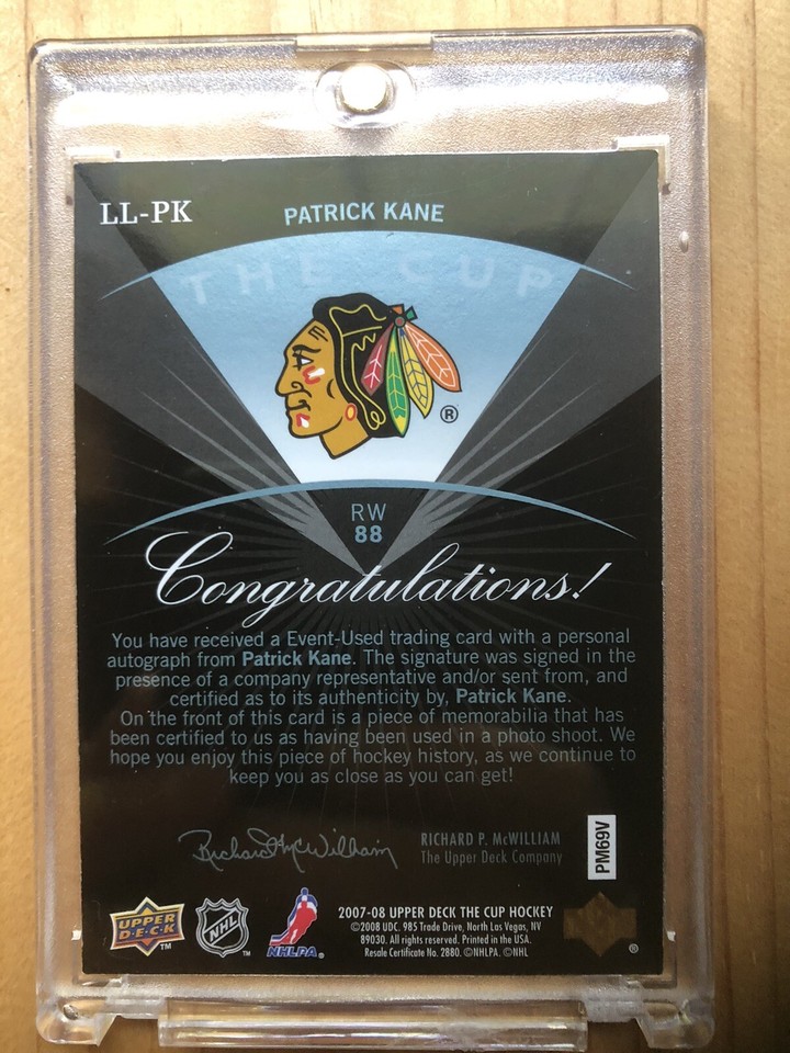 PATRICK KANE ROOKIE 2007-08 UD The Cup Limited Logos 4 Color Patch ...