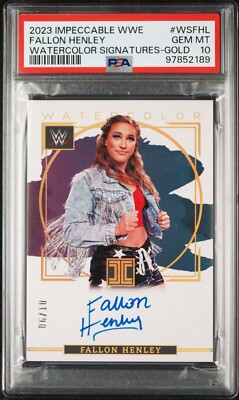 Fallon Henley Gold Auto PSA 10 (6/10) 2023 Panini Impeccable WWE ...