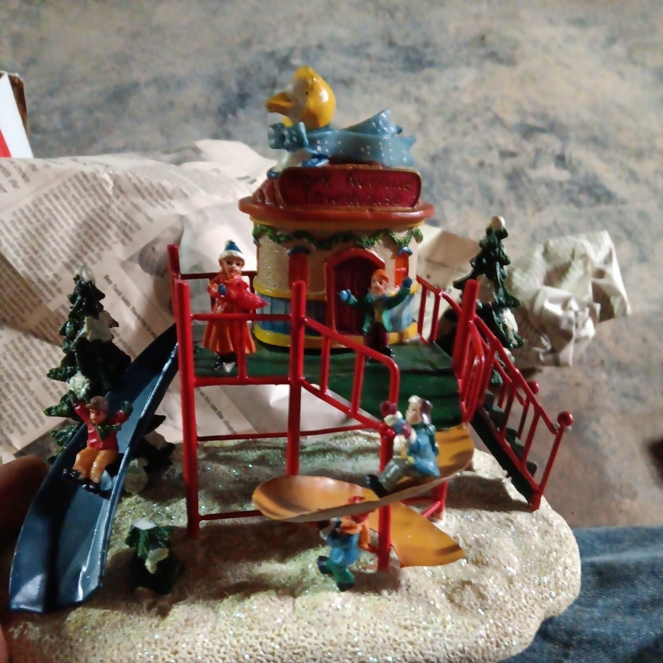 Holiday Time Christmas Village Park Avenue Townhouse Playground Park ...