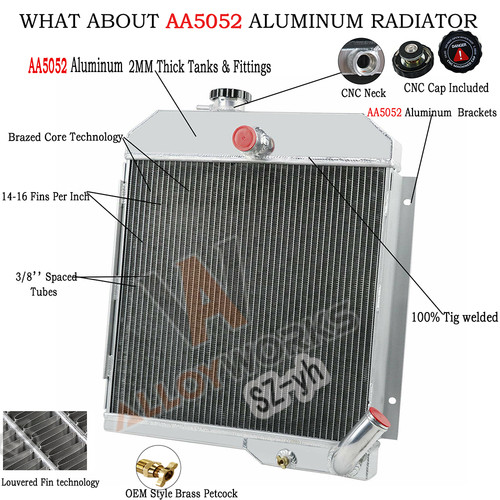 3-Row Aluminum Radiator Fit 1965-1971 Jeep CJ5 Base Buick V6 Engine Hot ...