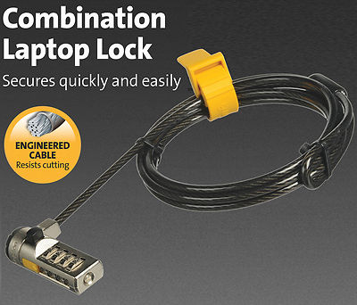 6F tSecurity Cable Combination Lock for Laptops TV Monitors Hard Drive ...