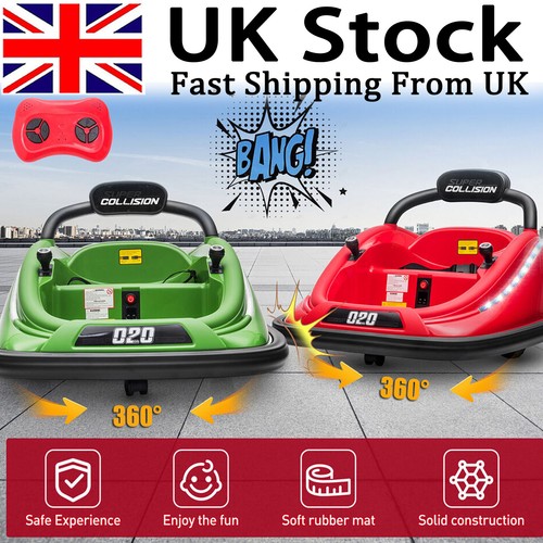 Kids Bumper Car 12V Children Waltzer Car w/ Music 360° Spin Electric ...