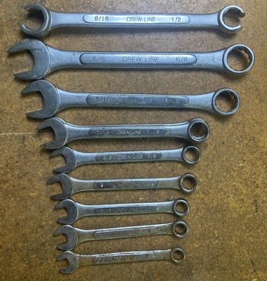 Vintage Crew Line 10 Piece Combination Wrench Set Metric | eBay