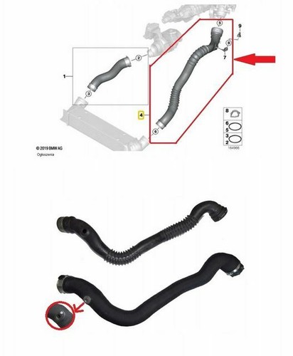 LADELUFTLEITUNG FÜR BMW 5 ER E60 TOURING LCI 520d 11617803748 TURBO ...