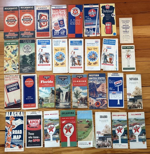 Lot (32) Vintage Miscellaneous Petroleum Road Travel US Maps 1930s ...