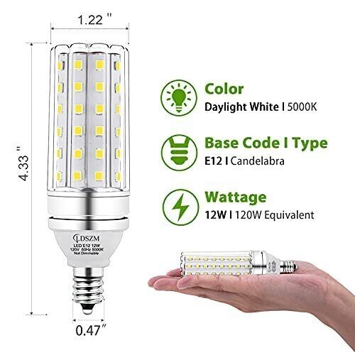 E12 LED Bulbs 12W LED Candelabra Bulb 100 Watt Assorted Colors Sizes | eBay