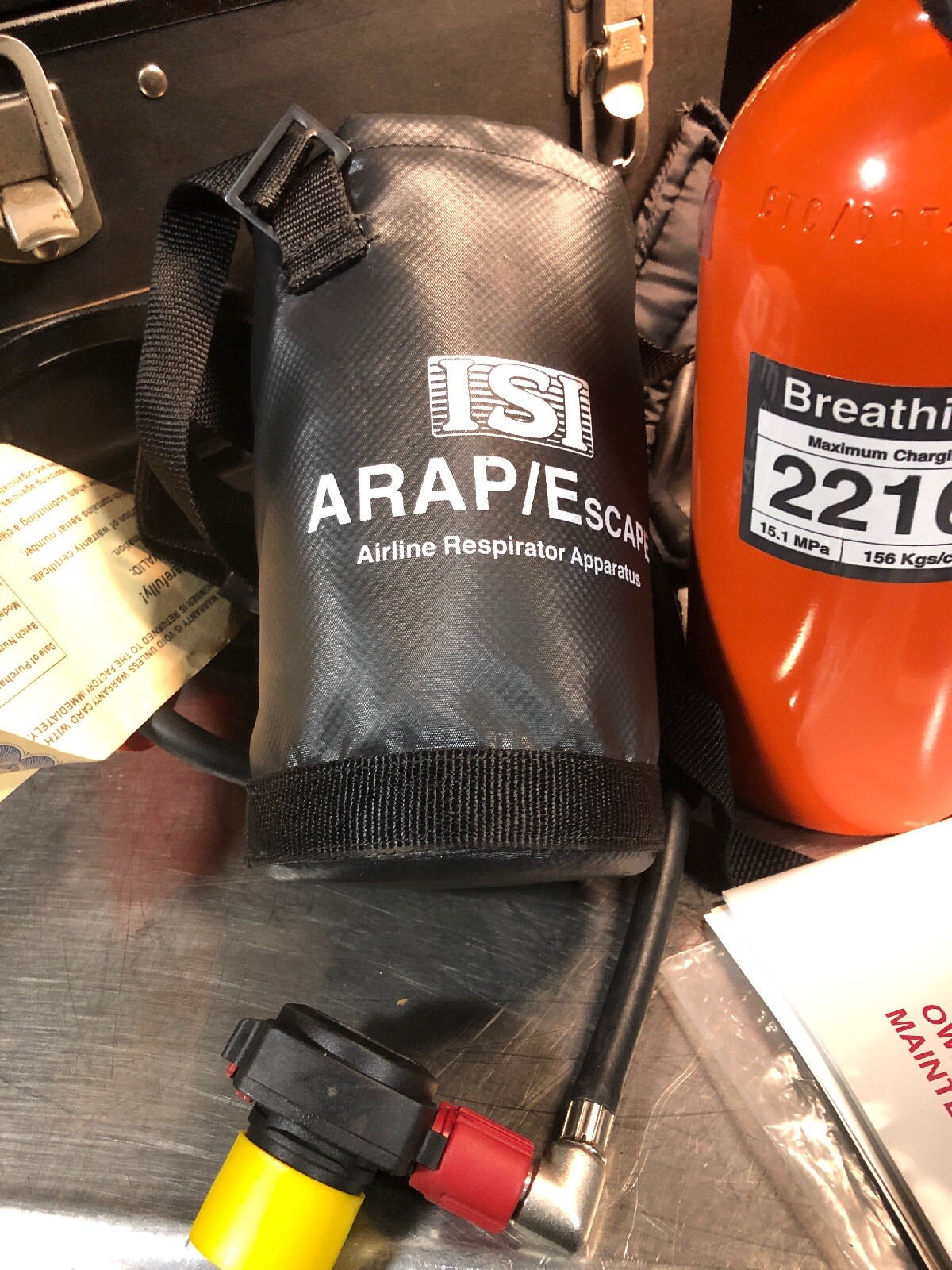 ISI Arap/Escape Airline Respirator Apparatus Full-Face Mask and Tank TC ...