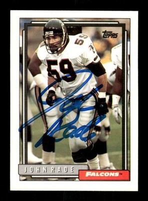 1992 Topps Football 642 John Rade signed auto autograph blue sharpie ...