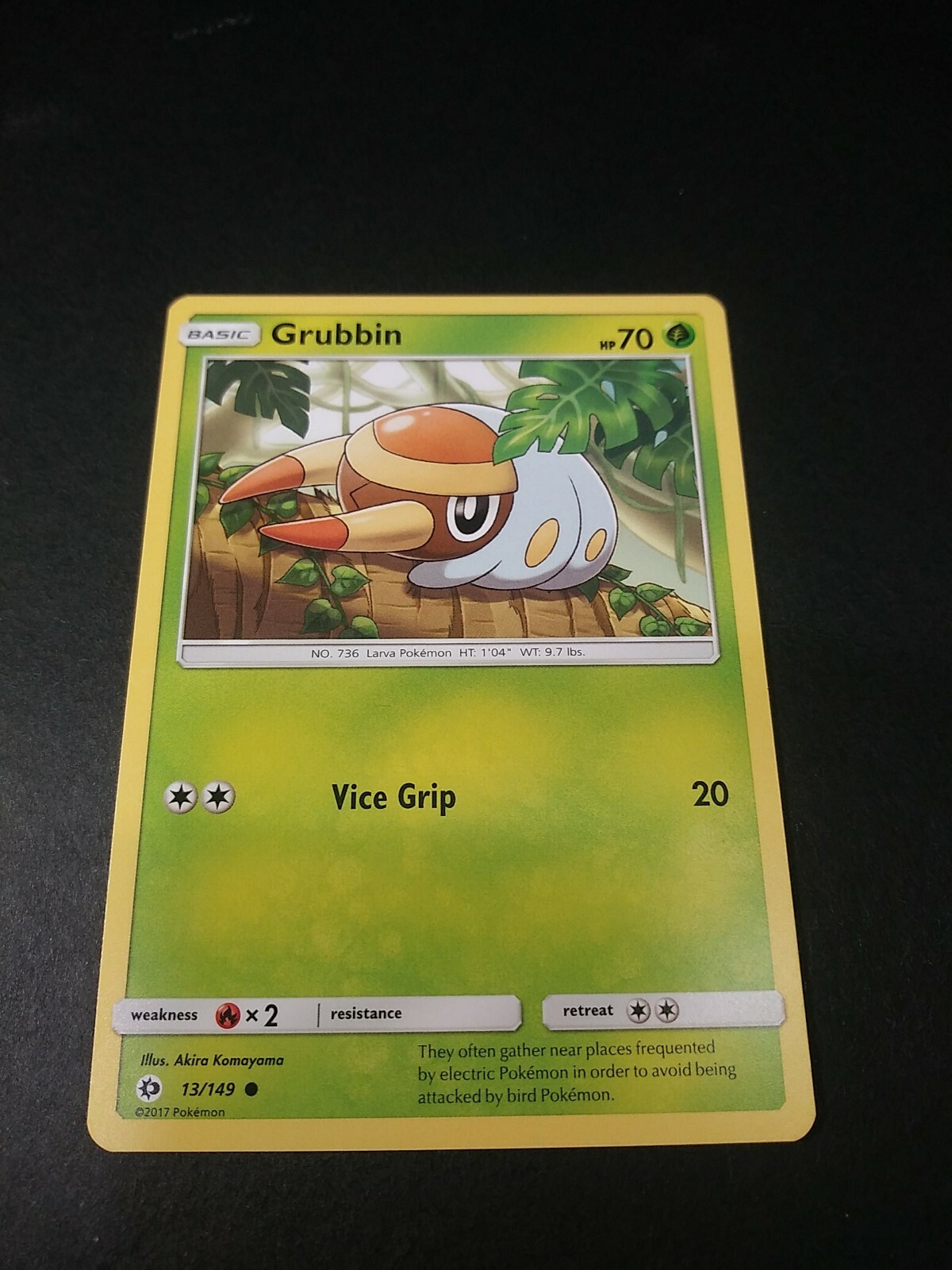 Pokemon Sun & Moon Base Set Grubbin Common Card 13/149 NM | eBay