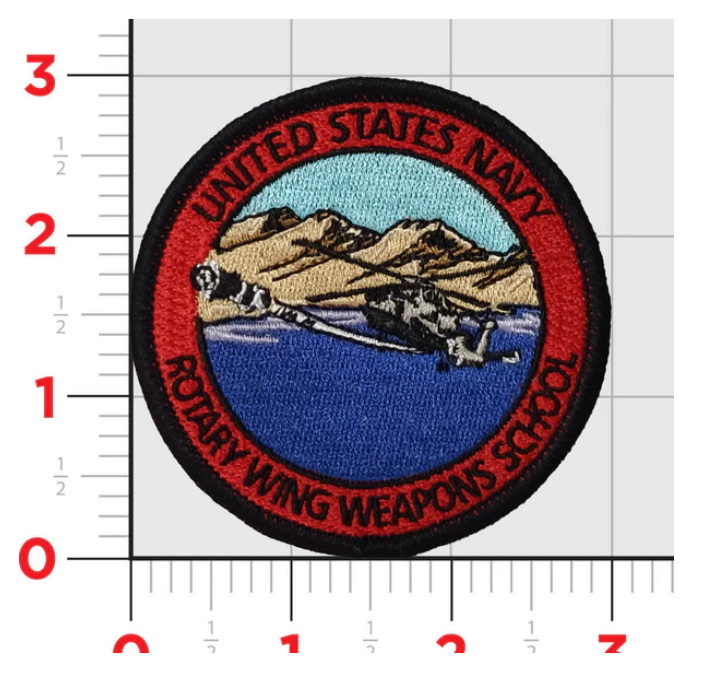 NAVY ROTARY WING WEAPONS SCHOOL EMBROIDERED PATCH WITH HOOK & LOOP | eBay