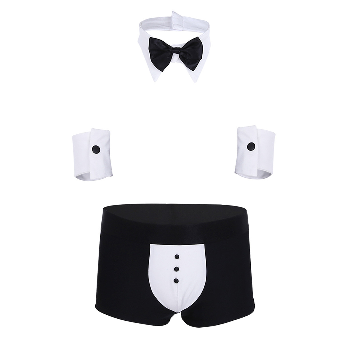Mens Waiter Tuxedo Underwear Set Waiter G-string Boxer Shorts Fancy ...