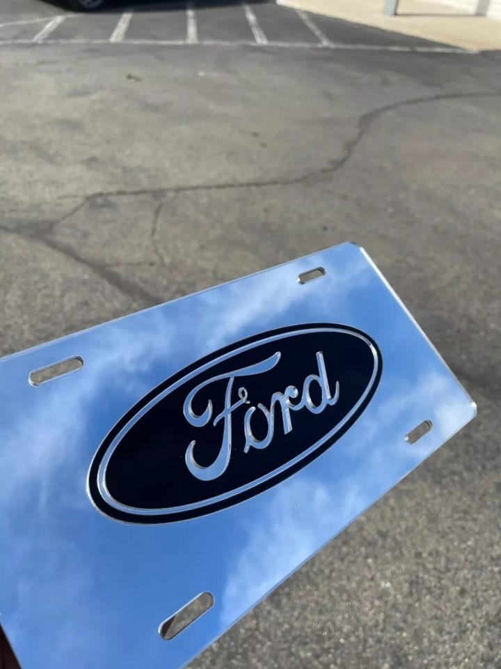 Ford Chrome Mirror License Plate Auto Tag F-150 Truck Diesel | eBay
