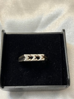 Sigma Sigma Sigma Sterling Silver BLOCK Ring size 7 LICENSED RETIRED | eBay