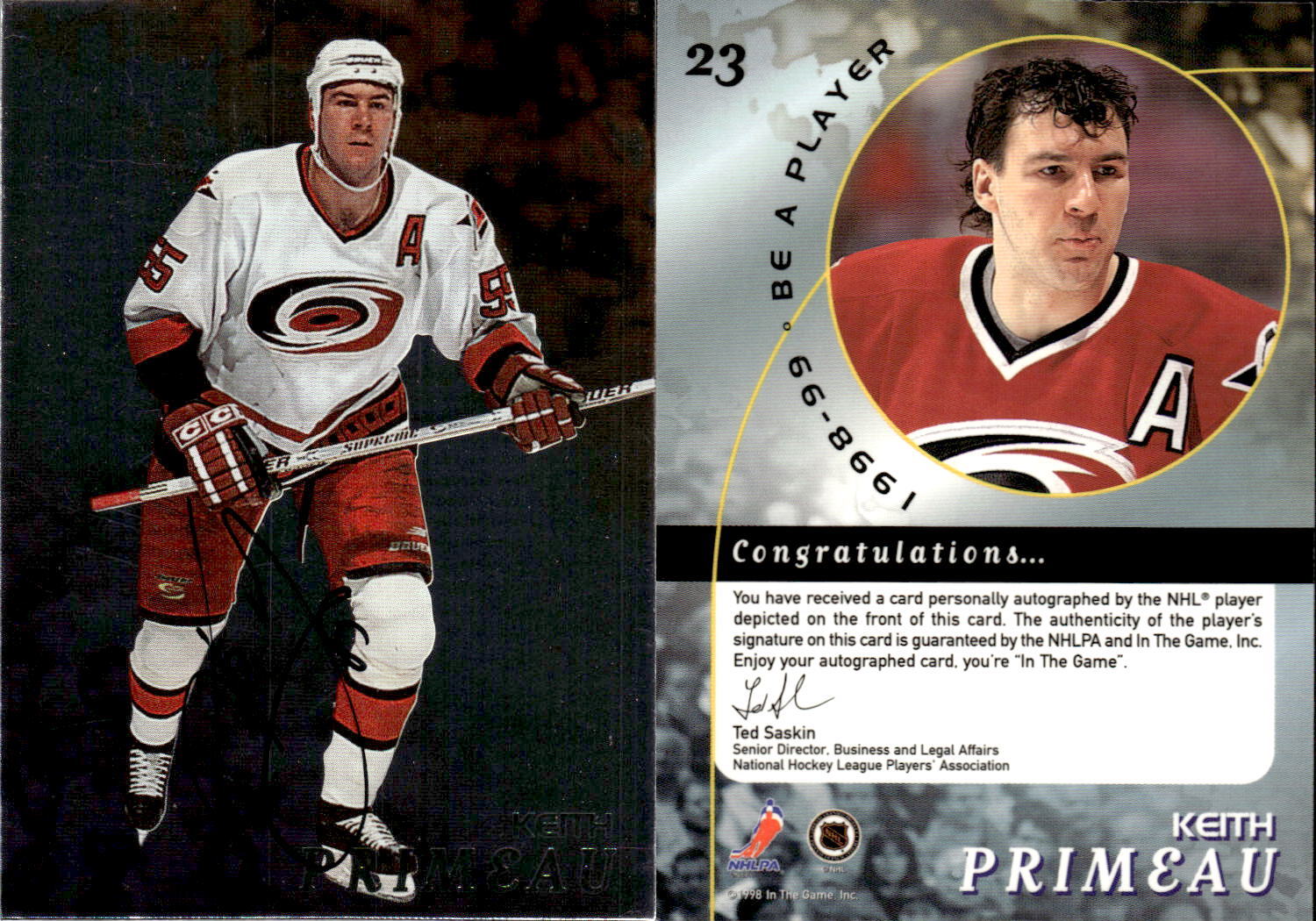 1998-99 Be A Player Autographs #23 Keith Primeau - NM-MT | eBay