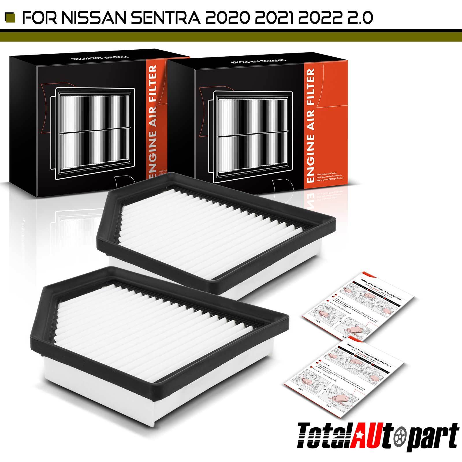 2x New Engine Air Filter for Nissan Sentra 2020-2022 2.0L DOHC Petrol ...
