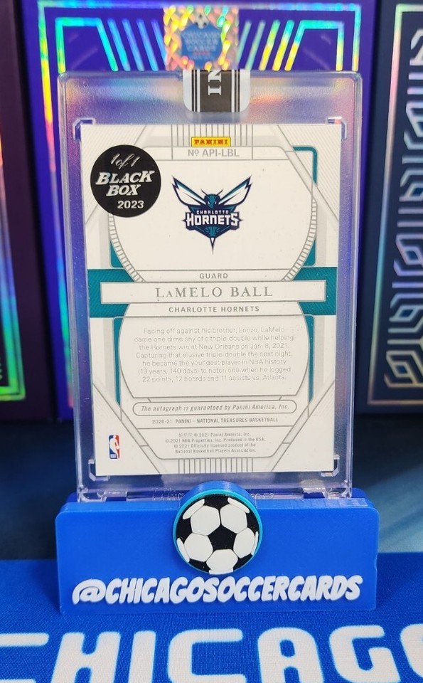 2020-21 PANINI NATIONAL TREASURES LAMELO BALL ON CARD AUTO BLACK BOX 1/ ...