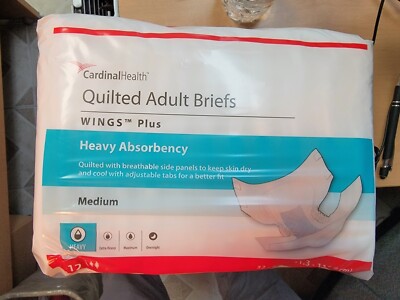 Cardinal Health Wings Quilted Adult Diapers Disposable Briefs Medium ...