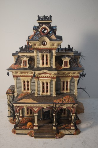 Grimsley Manor- Snow Village- Halloween House Dept 56 - with Box- Works ...