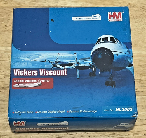Hobby Master 1:200 ~ Vickers Viscount Capital Airlines N7402 ~ Item ...