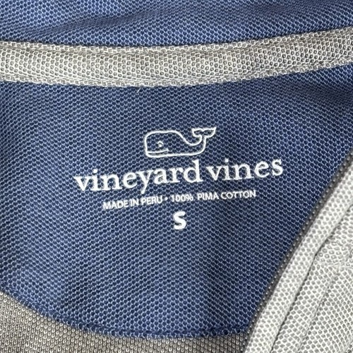 Vineyard Vines 1/4 Zip Small Reverse Oxford Pique Pullover Gray Pima ...