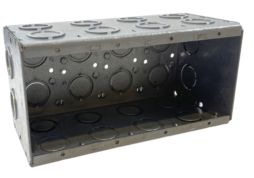 Garvin TB-435-G Masonry Box 4 Gang 1/2-3/4 In KO Gal Steel 3.5 x 7.375 ...