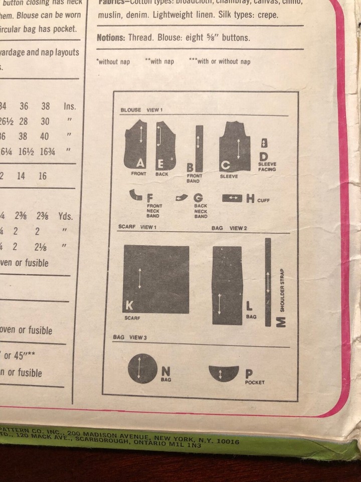 Simplicity 8634 Misses' Blouse, Scarf and Bags - Purse Size 12 Sewing ...