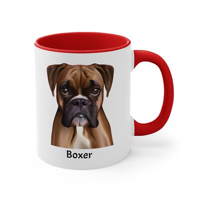 Ceramic Boxer Graphic Printed Dog Lover Accent C-Handled Coffee Mug ...